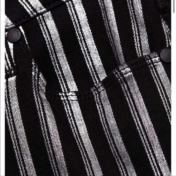 PAIGE | Jeans | Nwt Paige Black And Silver Striped Collette High Rise ...